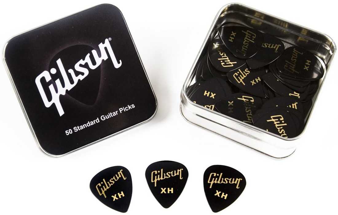 GIBSON Standard Pick Tin (50 pcs., Black), Extra Heavy | Trsátka a ...